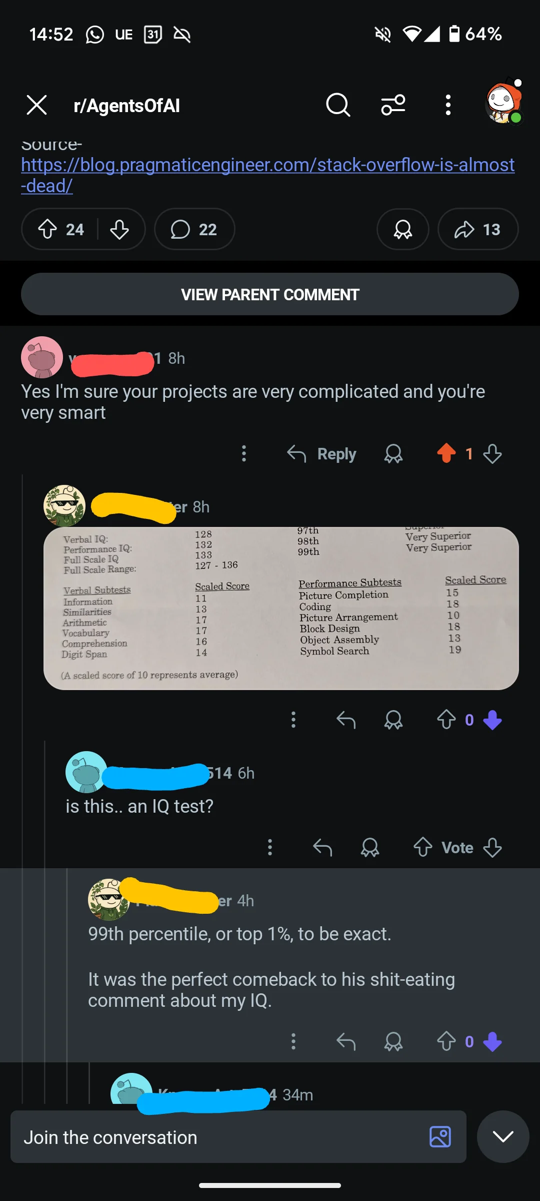 This funny guy decides to post his IQ test results - Faxo